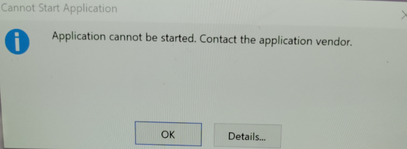 GEMpos ENTEPRISE Error “Application cannot be started. Contact the application vender.”