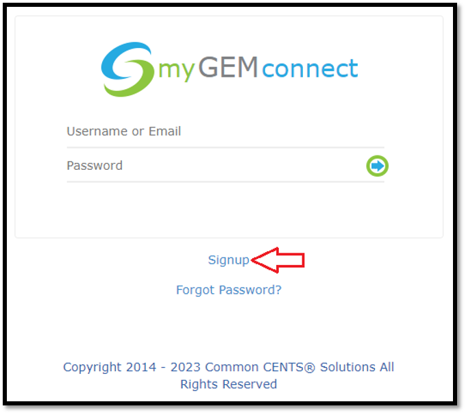 myGEMconnect Self Sign Up Process