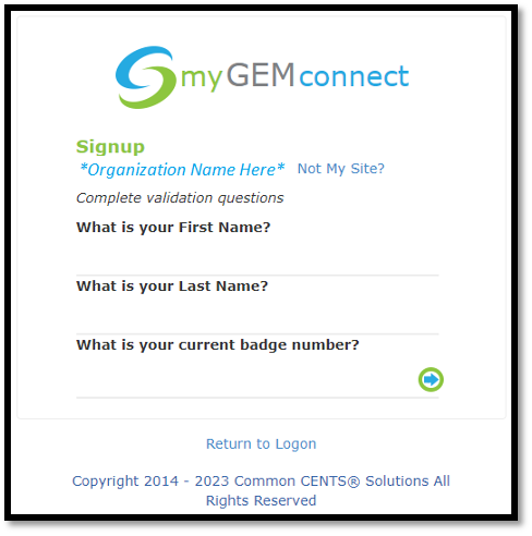 myGEMconnect Self Sign Up Process