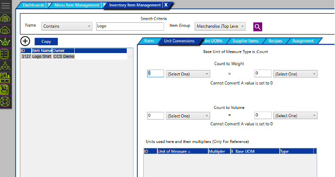 Adding/Editing Inventory Items