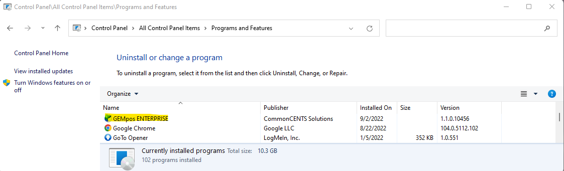GEMpos ENTEPRISE Error “Application cannot be started. Contact the application vender.”
