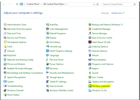 Windows Defender Exceptions