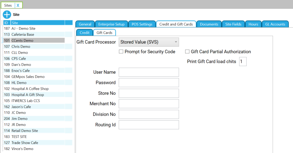 GEMpos Setting up Stored Value Systems Gift Cards