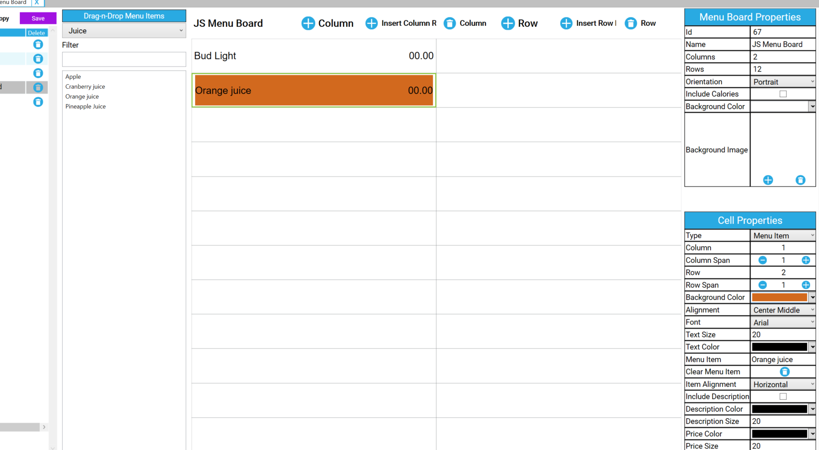 GEMPOS Enterprise - Menu Board Setup